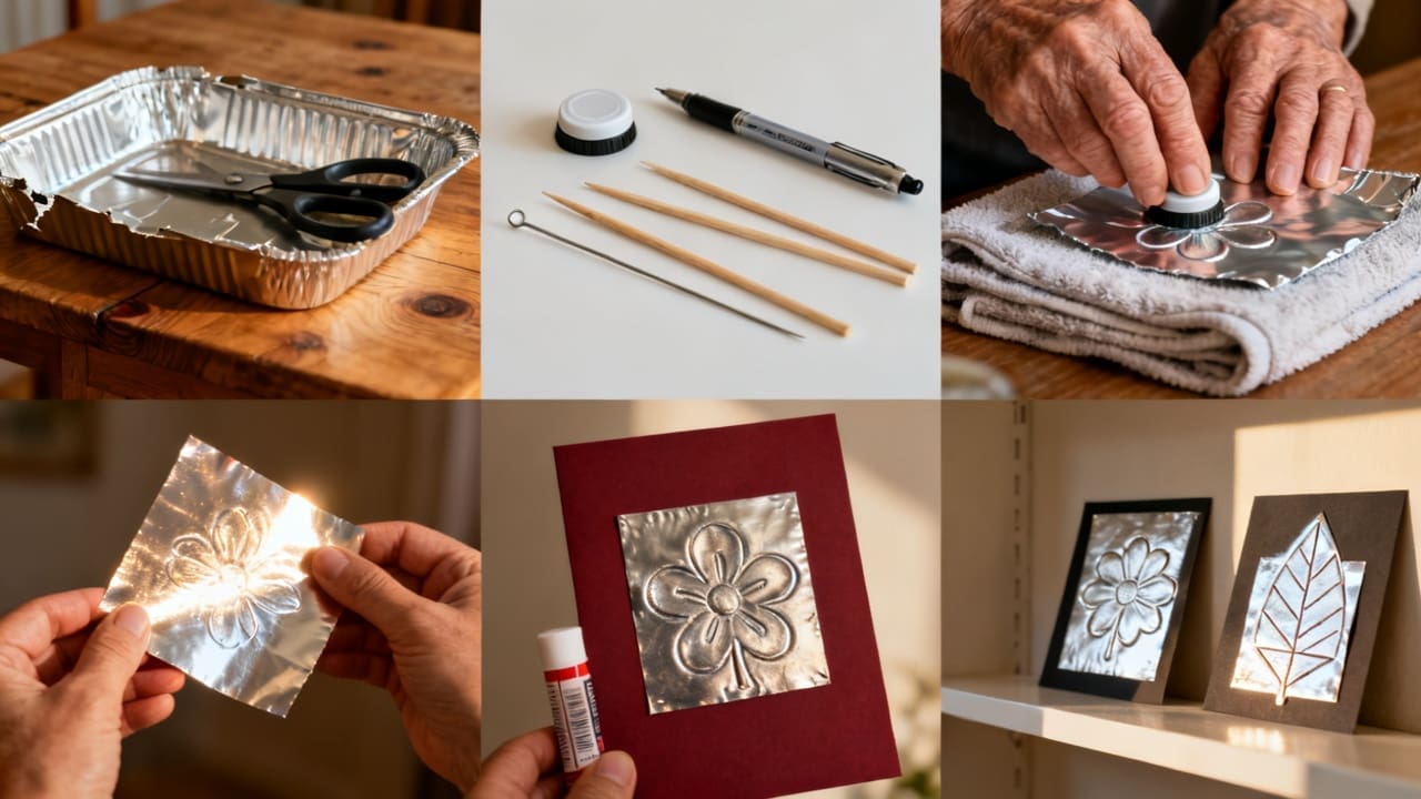 Simple Kitchen Foil Embossing Craft for People with Dementia - DementiaWho!